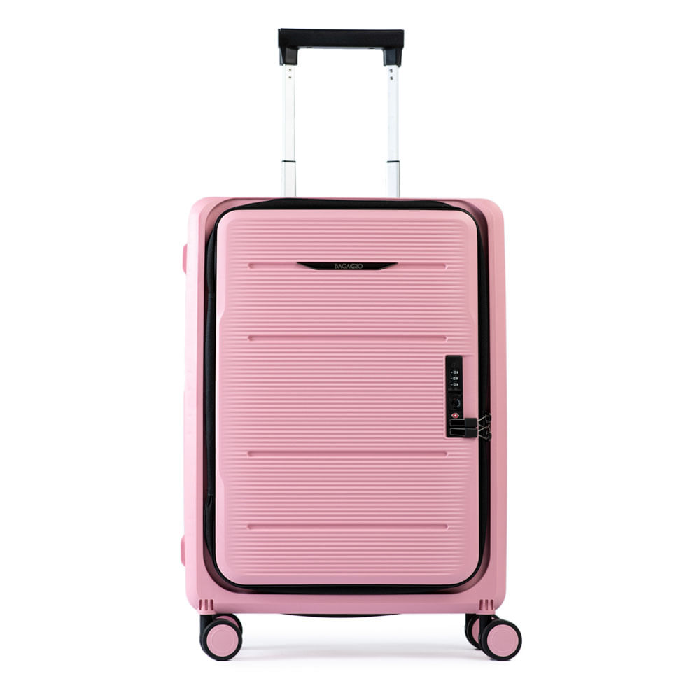 Mala de Bordo Poliéster 4 Rodas Bagaggio Nice Preta | Bagaggio