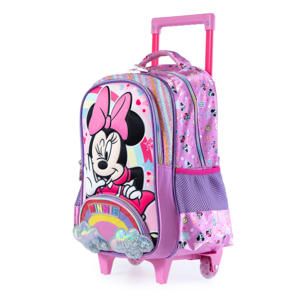 Mochila Escolar Feminina de Rodinhas Gata Marie Rosa | Bagaggio