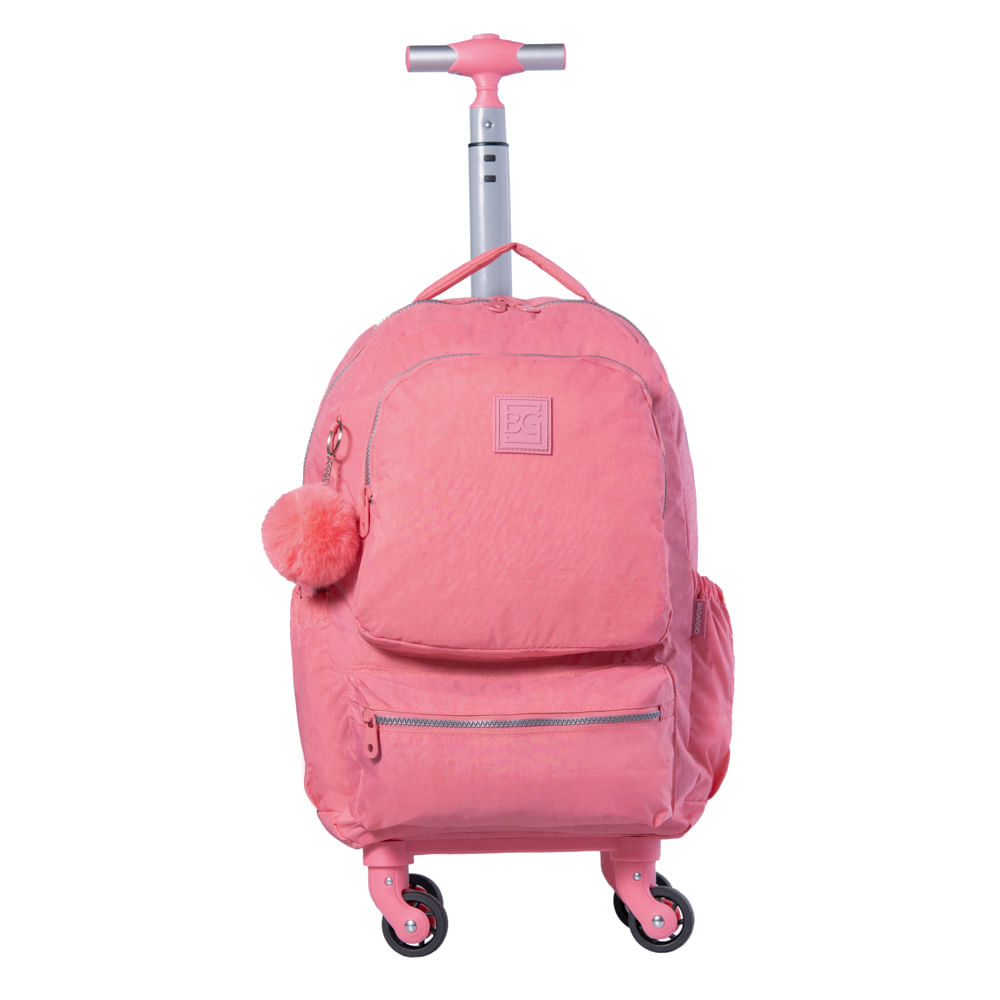 Mochila Escolar Feminina com Rodinhas LOL Rosa | Bagaggio