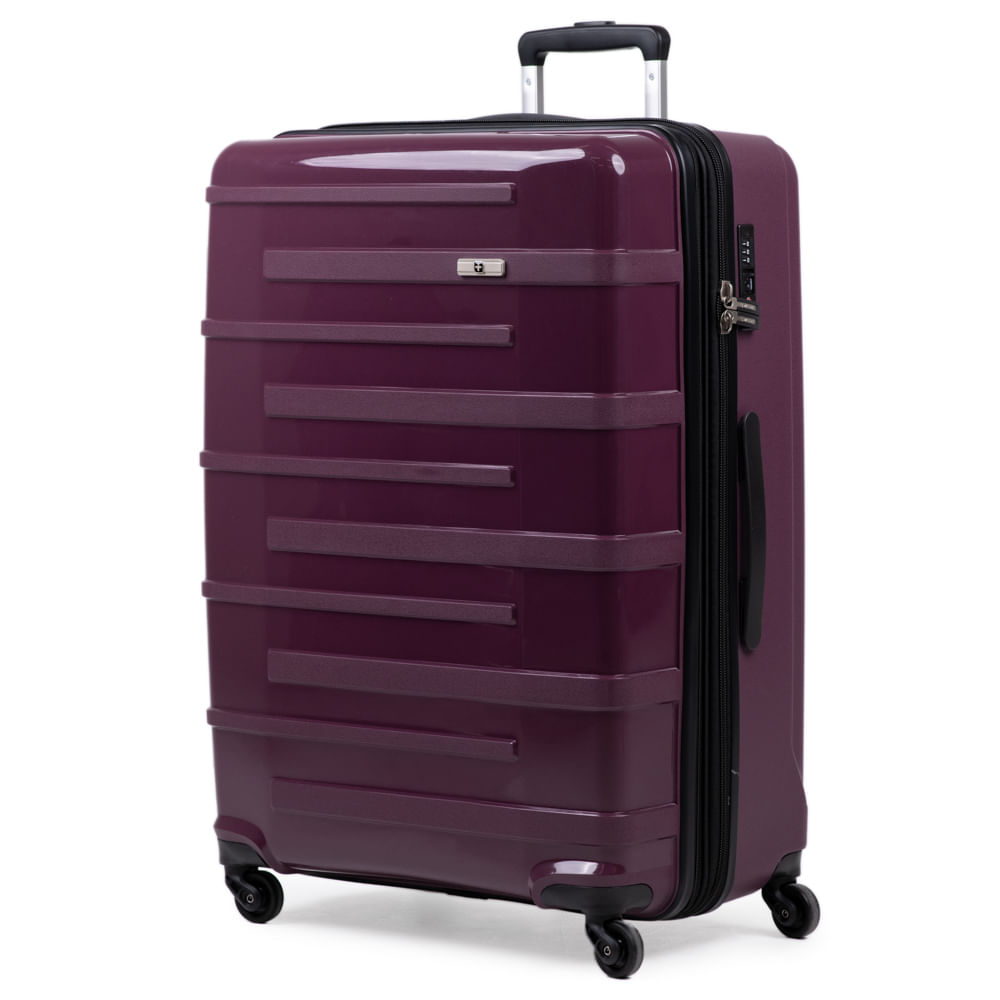 Mala de Viagem Grande 32 Kg Polipropileno 4 Rodas Malta Preta | Bagaggio