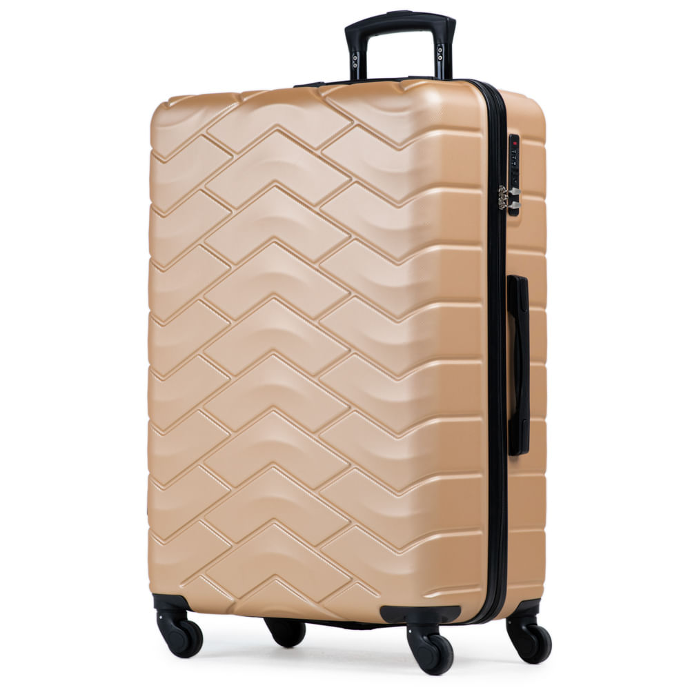 Mala Grande Poliéster 4 Rodas Zíper Antifurto Bagaggio Marselha Preta ...