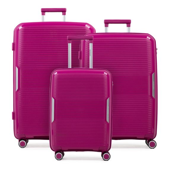 Conjunto de Malas Polipropileno 4 Rodas Malta Rosa P e M | Bagaggio