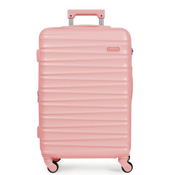 Conjunto de Malas Polipropileno 4 Rodas P, M e G Malta Rosa Escuro ...